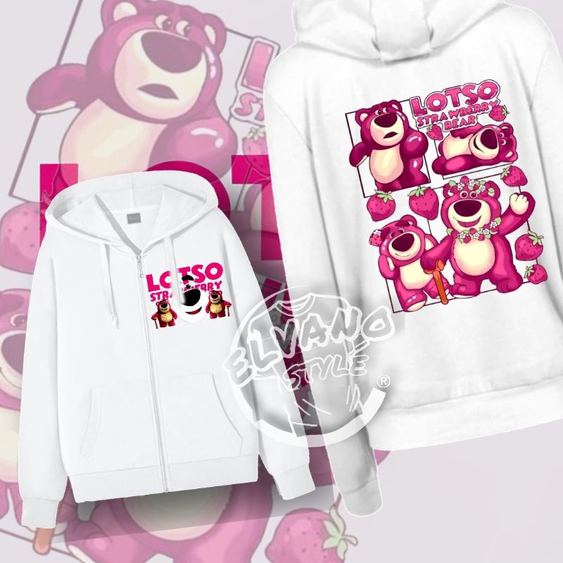Jual Hoodie Zipper Anak Perempuan karakter LOTSO Bear | Shopee Indonesia
