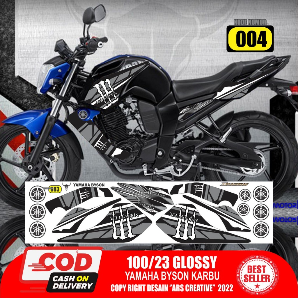 Jual Stiker Striping Yamaha Byson Karbu Variasi Decal QLA012 Doff ...