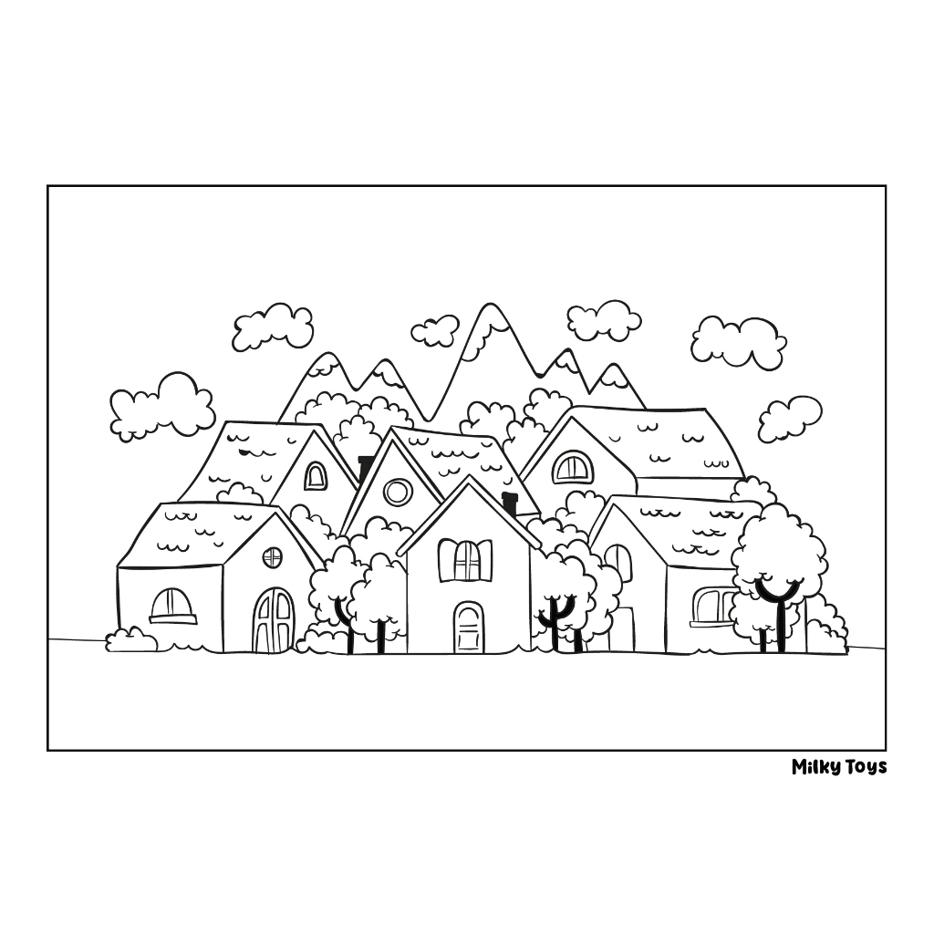 Jual Kertas mewarnai gambar anak tema RUMAH - mewarnai anak PAUD A4 ...