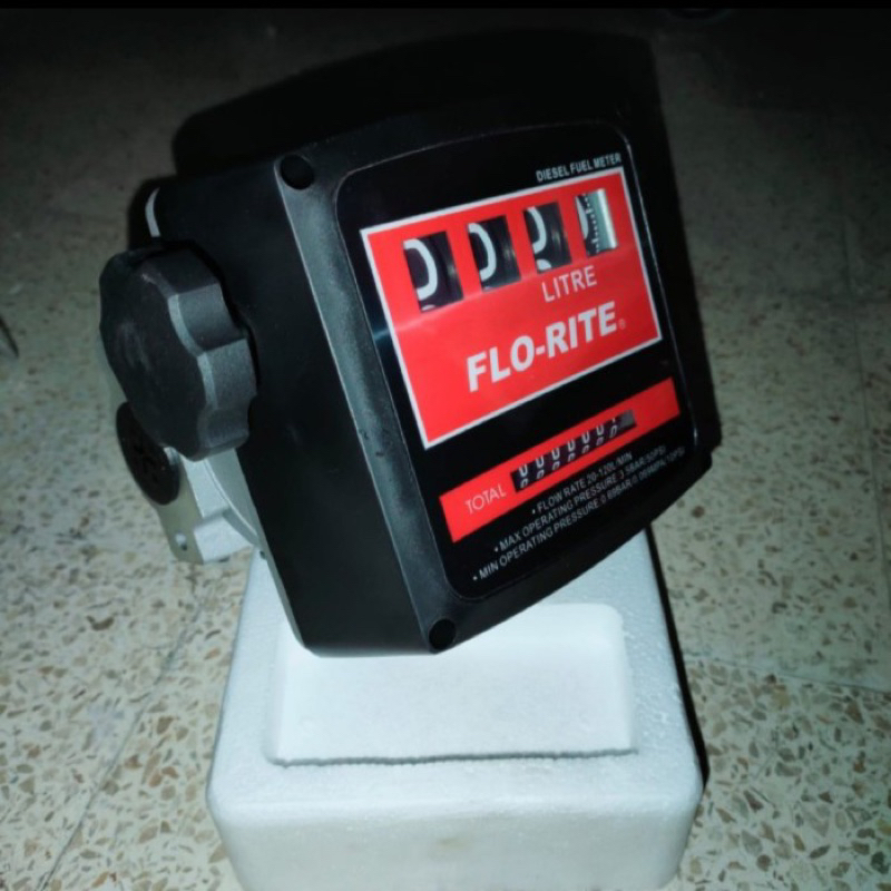 Jual Flow meter minyak/solar 1inch FLO-RITE Flowmeter Analog 4 digit ...