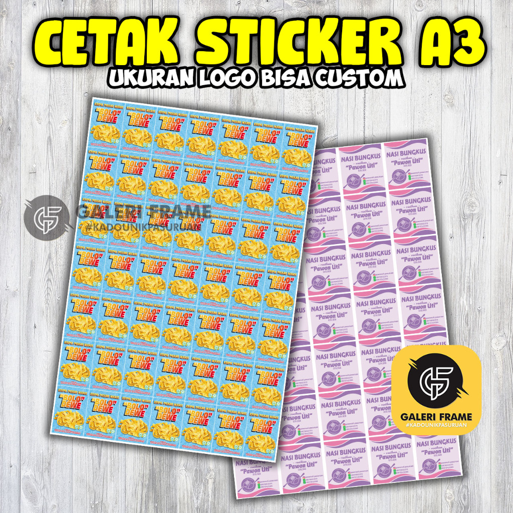 Jual CUSTOM CETAK STICKER DAN LABEL PRODUK UKURAN A3 - CETAK STIKER A3 ...