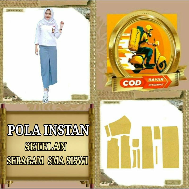 Jual Pola Instan Setelan Seragam SMA/SMP Wanita - Pola Jiplak Seragam -husnul hikmah shop ...