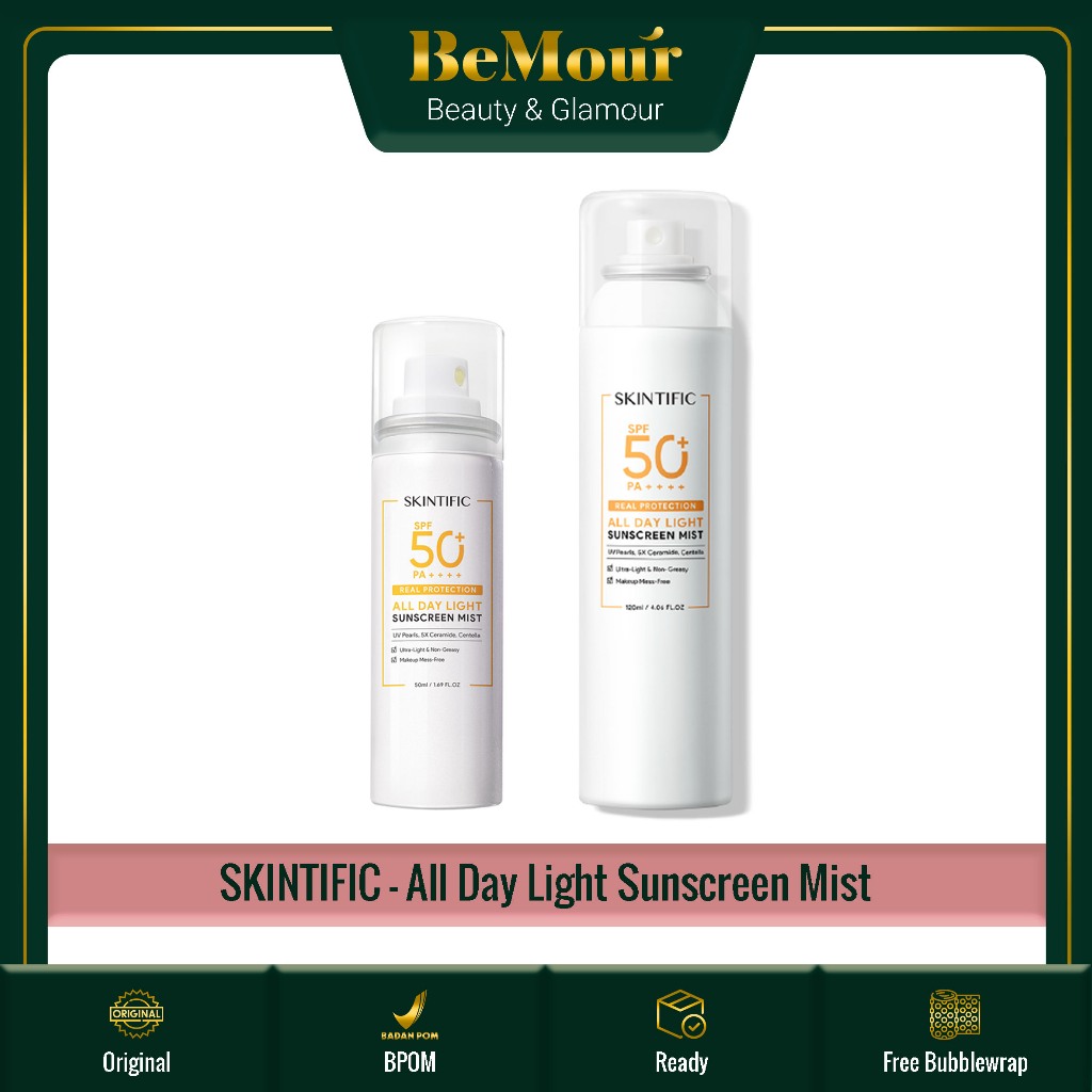 Jual SKINTIFIC - ALL DAY LIGHT SUNSCREEN MIST SPF50 PA++++ - Sunscreen Spray Anti UV Wajah ...
