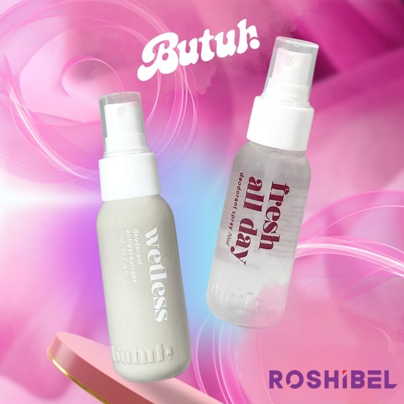 Jual ROSHIBEL - Butuh Deodorant Spray Fresh All Day Wetless | Shopee ...
