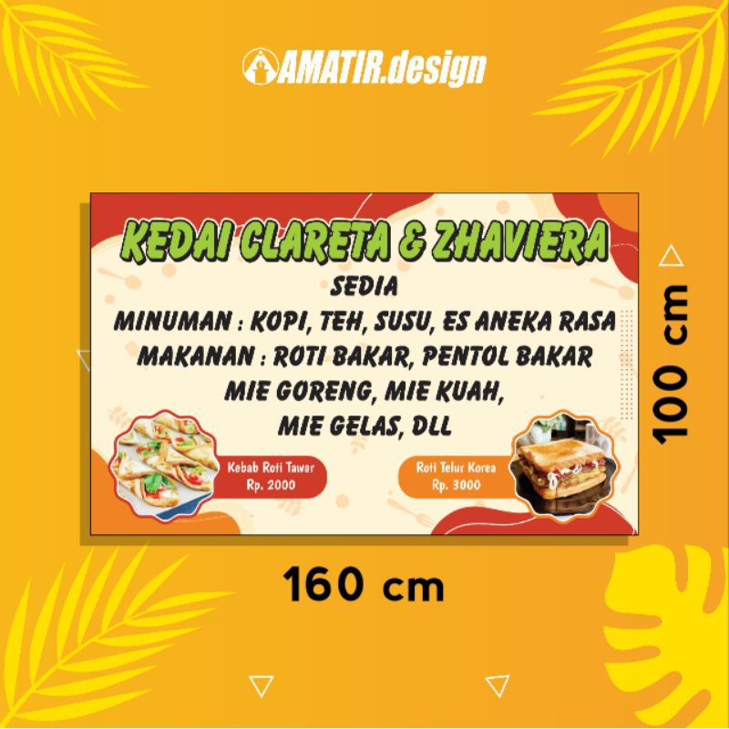 Jual BANNER ROTI TELUR KOREA DAN KEBAB ROTI TAWAR, BANNER MAKANAN ...