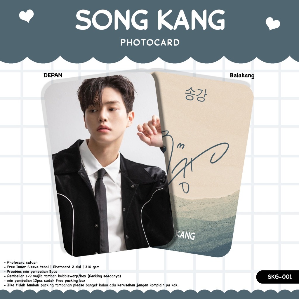 Jual PHOTOCARD SONGKANG VOL 1 PHOTOCARD AKTOR KOREA SONG KANG TERBARU ...