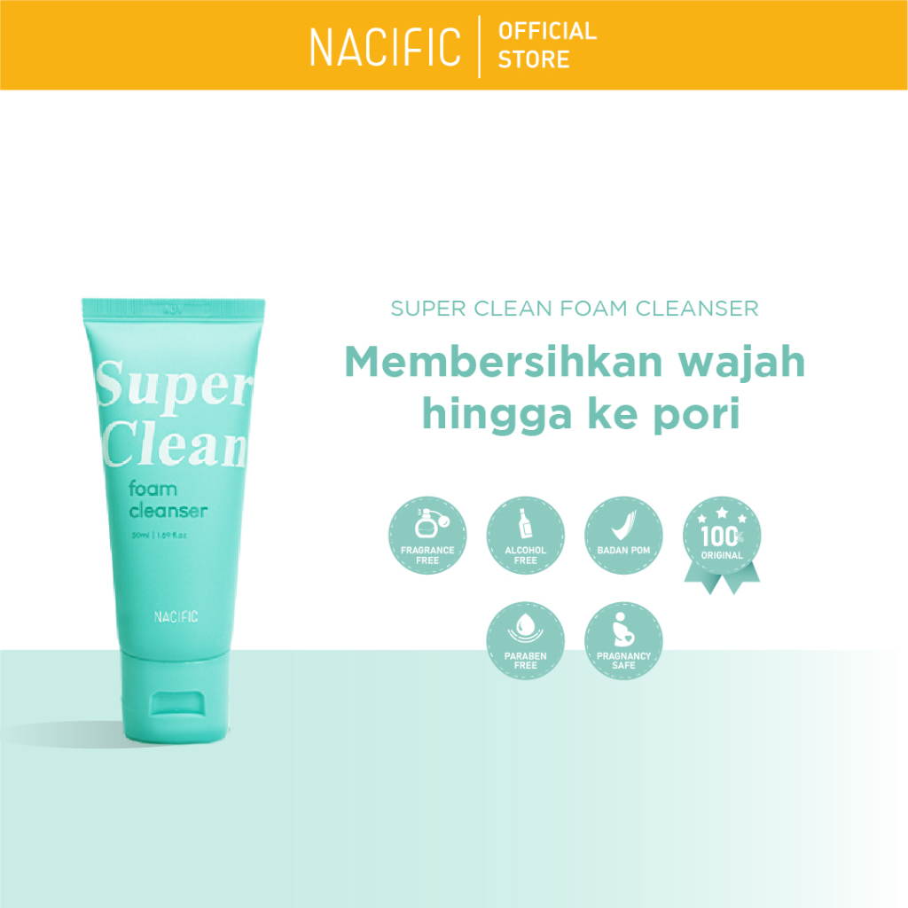Jual NACIFIC Super Clean Foam Facial Cleanser 100ml - Tea Trea Leaf Oil ...