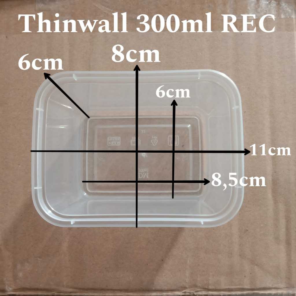 Jual Thinwall Rectangle Thinwall 200ml 250ml 300ml Kotak Makan Plastik