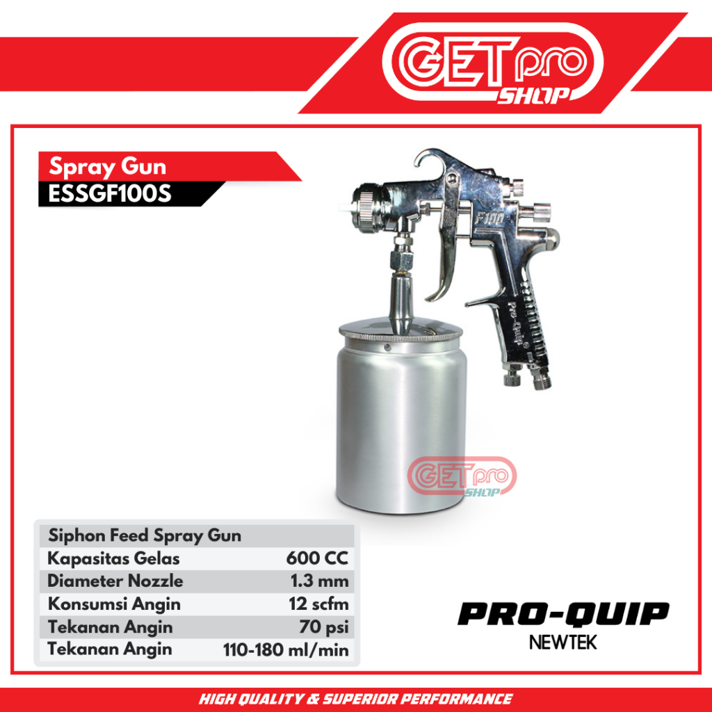 Jual ProQuip Semprotan Cat Tabung Bawah Siphon Feed Spray Gun 600cc ...