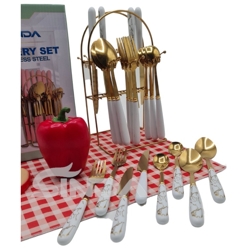 Jual SENDOK SULTAN SET / SENDOK GOLD / CUTLERY SET / STAINLESS STEEL ...