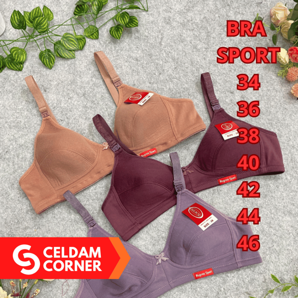 Jual sport bra tanpa busa tanpa kawat kait 2 termurah | Bh sport bahan katun merk fidilla ...