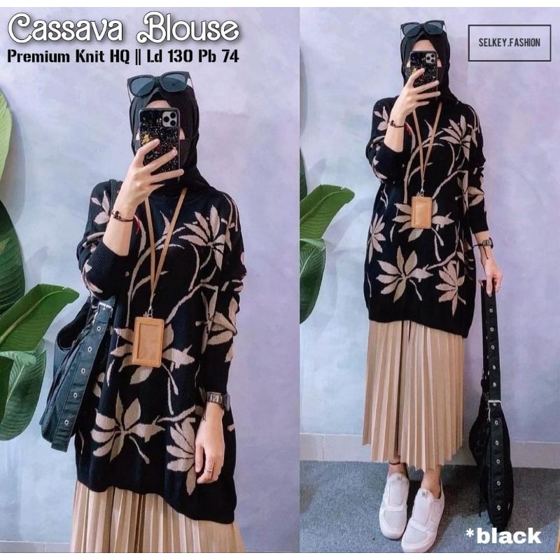 Jual Cassava Blouse wanita Knite Rajut premium jumbo ld 130 pj 74 ...