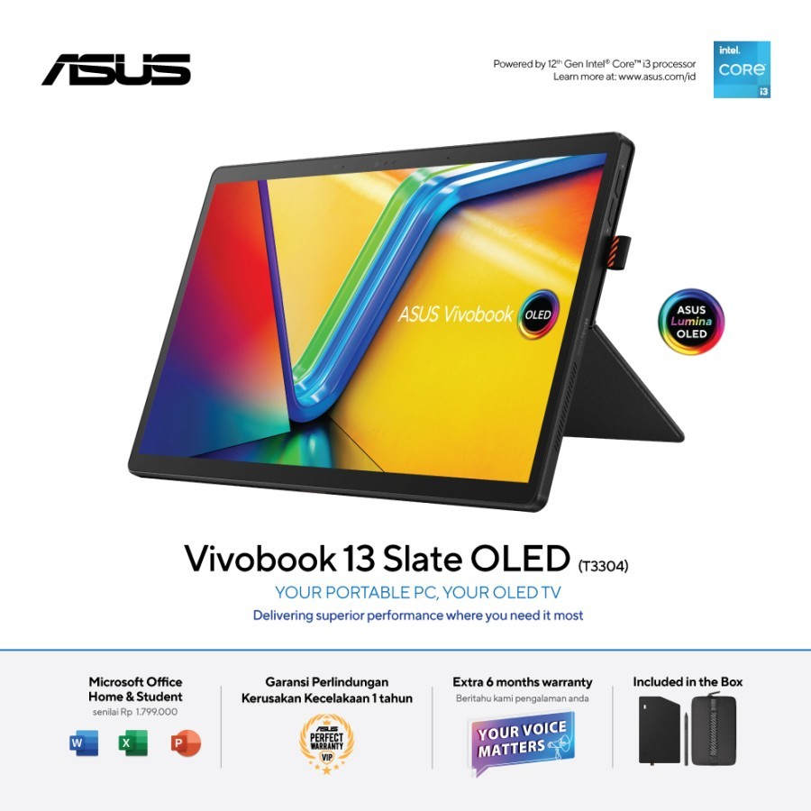 Jual ASUS Vivobook 13 Slate OLED T3304GA-OLED321 - 0°Black [Intel® Core ...