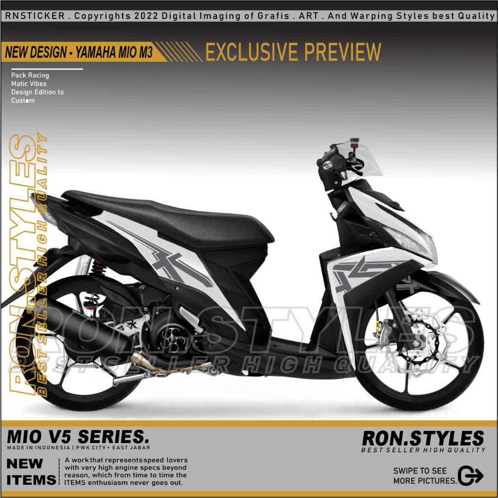 Jual MIOV5 M3 125 STIKER MIO Z STRIPING VARIASI MIO M3 MIO NEW DESAIN ...