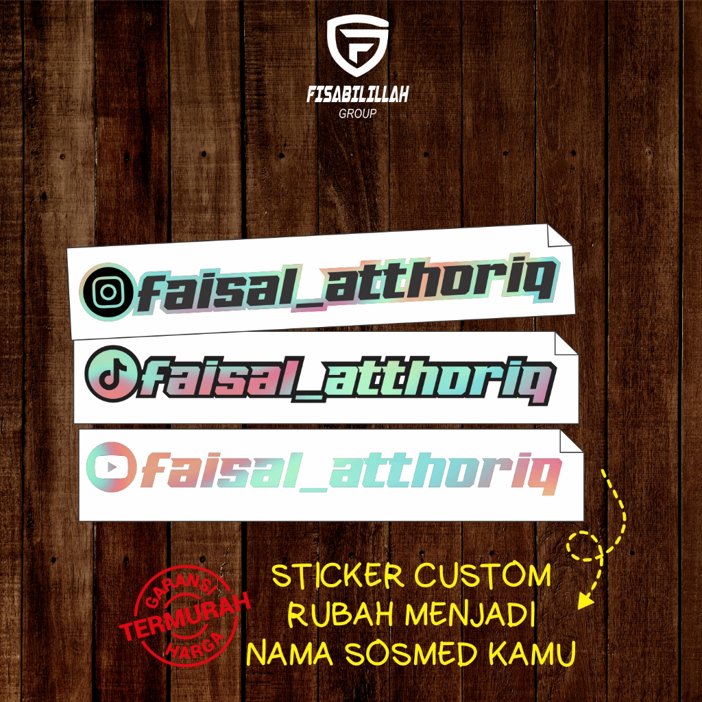 Jual Stiker Custom Nama Sosmed Instagram Tiktok Youtube | Shopee Indonesia