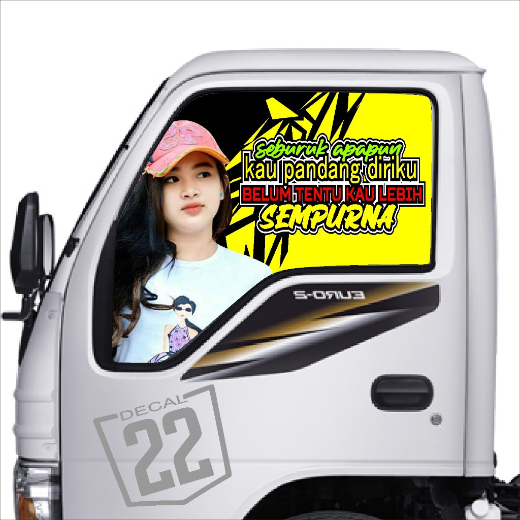 Jual Stiker Kaca samping Truk ELF Stiker One Way Truk ELF Dua Dua Decal ...