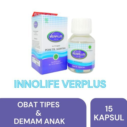 Jual INNOLIFE VERPLUS 250MG BOTOL 15 KAPSUL / KAPSUL CACING UNTUK DEMAM TIPES | Shopee Indonesia