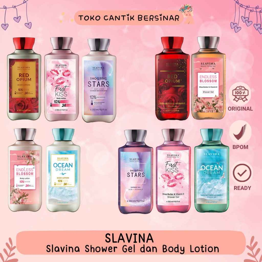 Jual SLAVINA BODY WASH BODY LOTION SHOWER GEL RED OPIUM ENDLESS LOVE ...