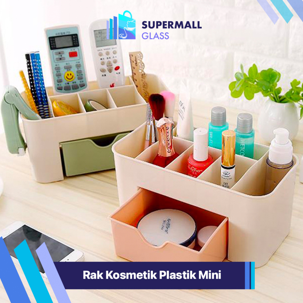 Jual Supermall Glass COD Rak Kosmetik / Laci Makeup / Kotak Tempat ...