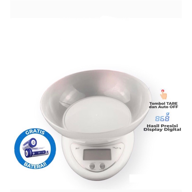Jual TIMBANGAN DAPUR DIGITAL MANGKOK/Timbangan Kue Digital Electronic 5 kg B05 /Timbangan ...
