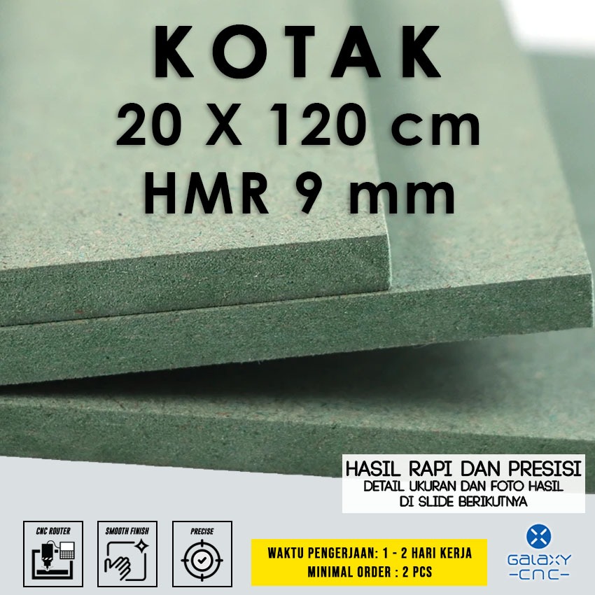 Jual kotak 20 x 120 cm - HMR Tebal 9 mm - HMR Board / Papan MDF hijau ...