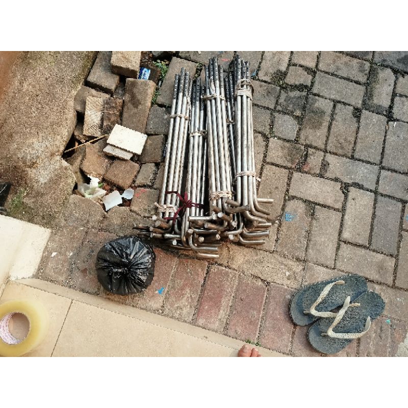 Jual besi angkur St 41 3/4mm x 50 x 10 (2 mur + 2 ring plat) | Shopee ...
