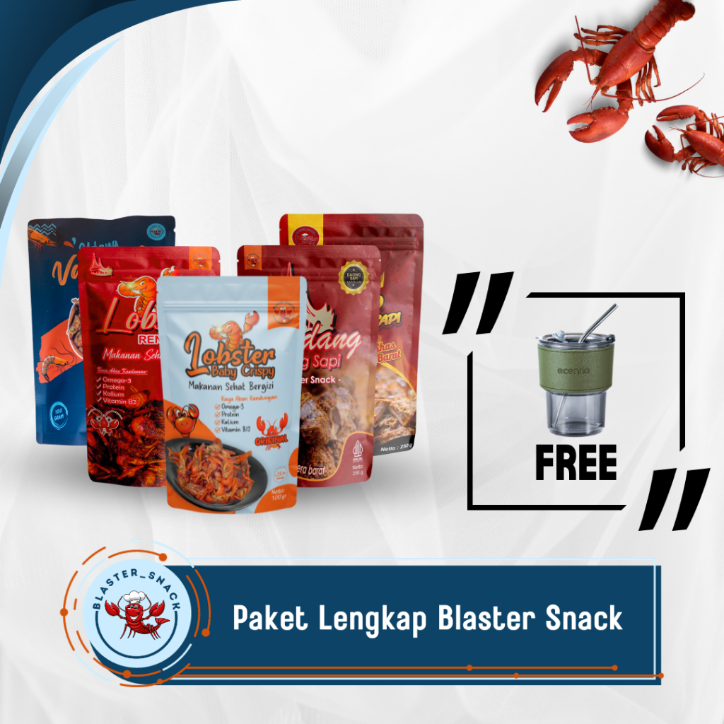 Jual [Free Botol Minum Ecentio] Paket Lengkap Blaster Snack Lobster ...