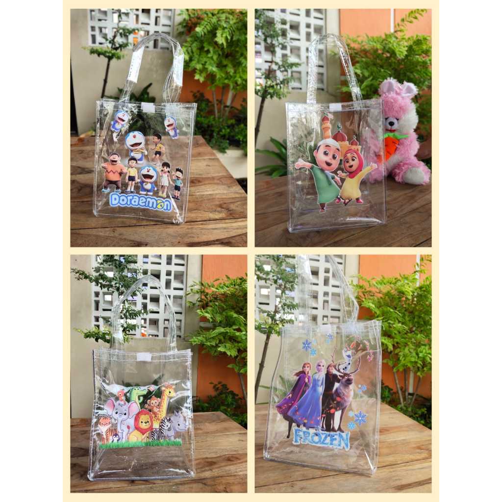 Jual Tas Mika Bening Transparan cetak UV Ulang Tahun- Goodie Bag Kado Hampers Ultah 20x13x25 ...