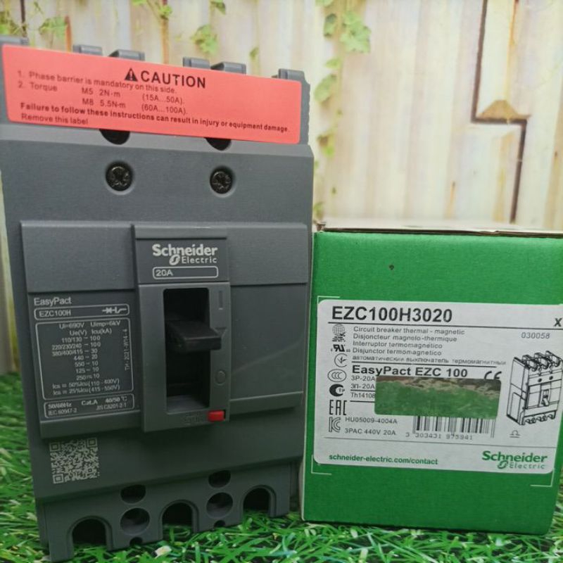 Jual MCCB EZC / Breaker EasyPact Schneider EZC100H 3P 20A ezc100h3020 | Shopee Indonesia