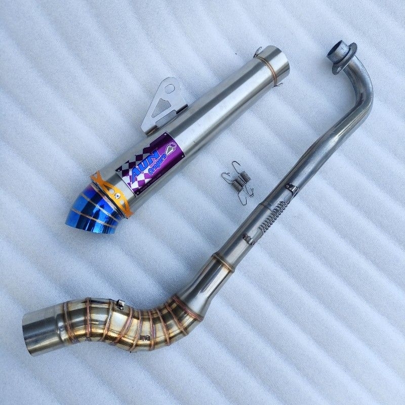 Jual AUN conical exhaust open spec pipe and big elbow for xrm 125 xrm ...