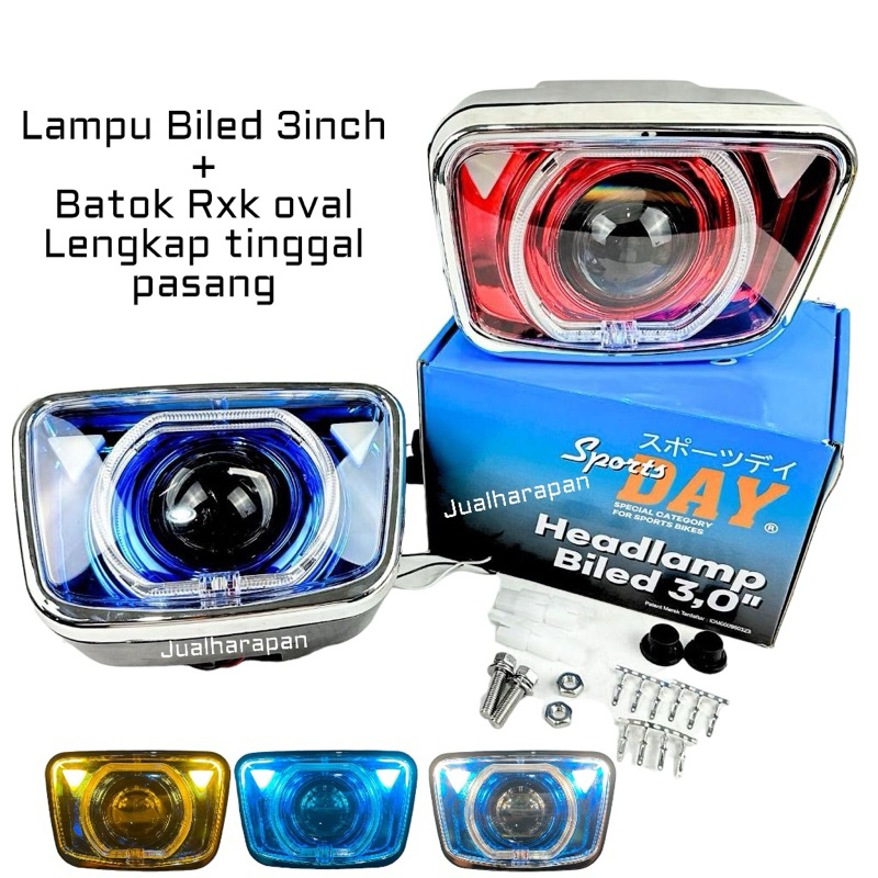 Jual Lampu Biled Billed RX King Rxking New Oval Set Batok Set Headlamp ...