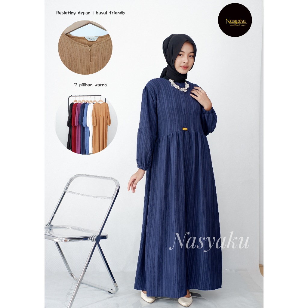 Jual Luna dress by Nasyaku | Gamis polos Terbaru | Gamis lady crush ...