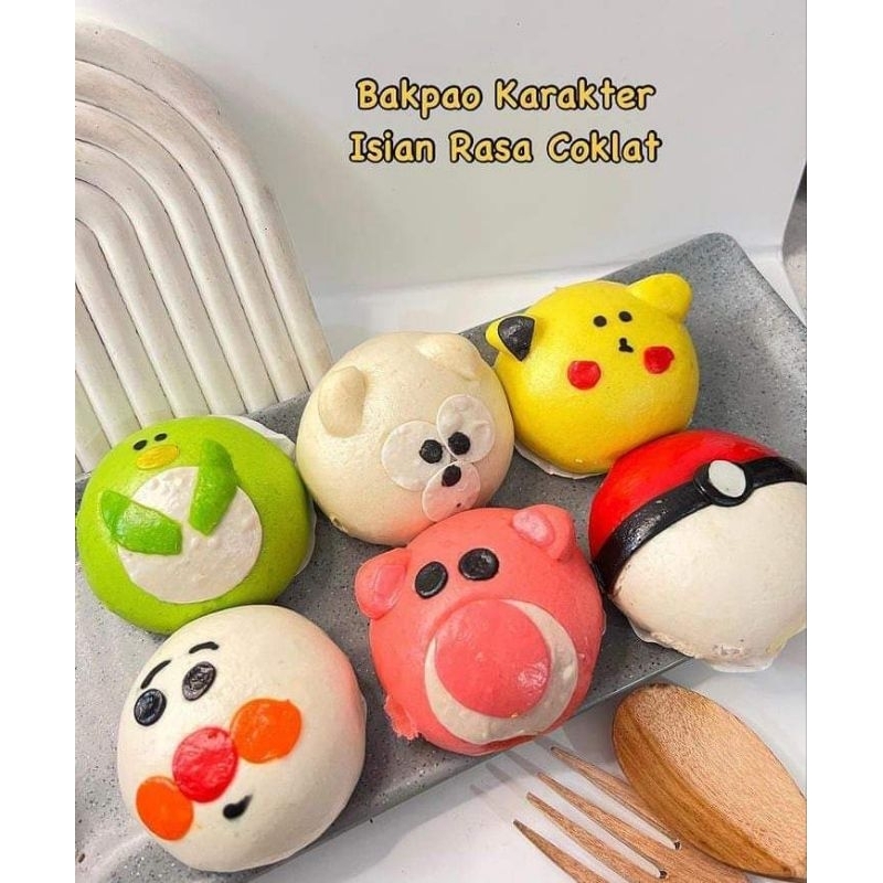 Jual bakpao karakter / kue pao roti pao / bakpau animasi isi 6 | Shopee ...