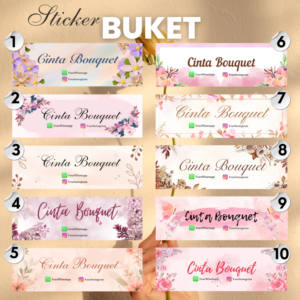 Jual Sticker Bunga / Buket / Bucket / Bouquet / Flower / Murah Costum ...