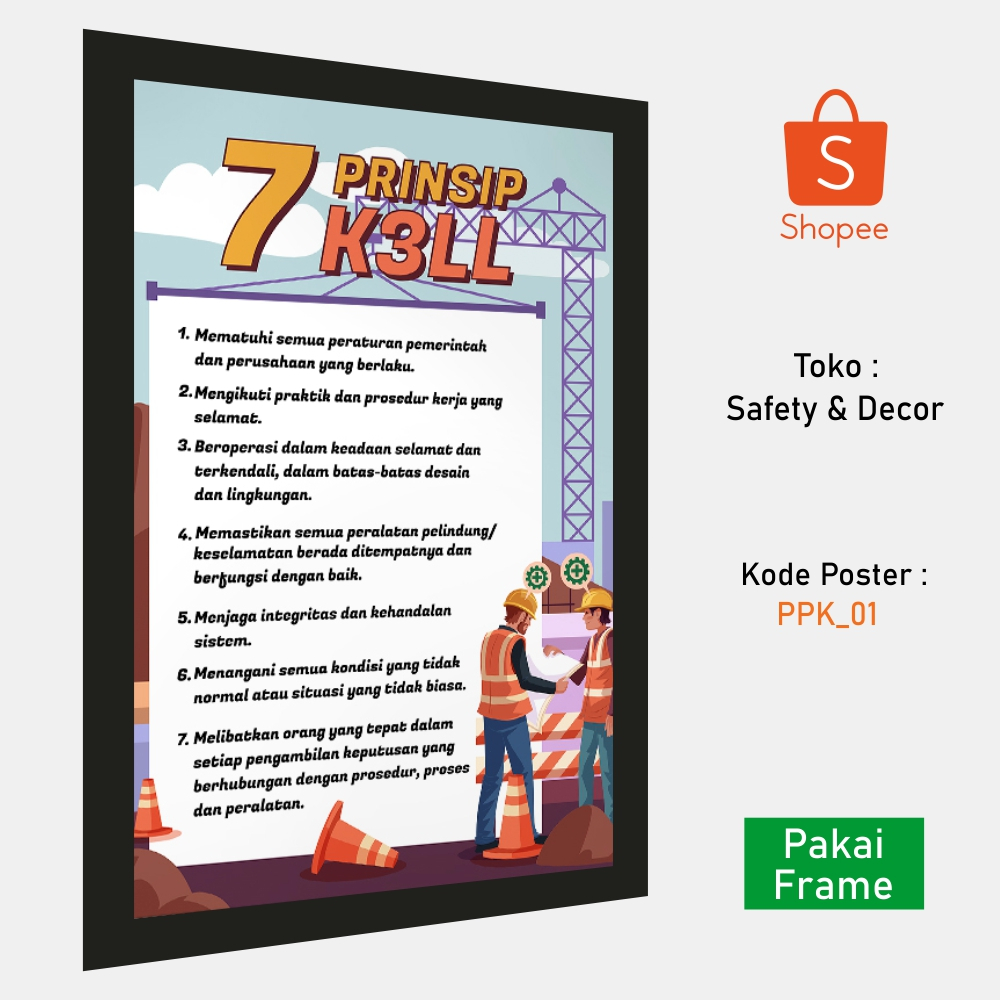 Jual Safety Poster K3: 7 Prinsip K3LL | Shopee Indonesia