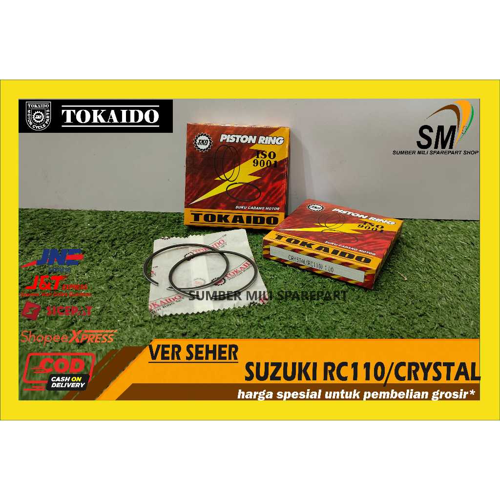 Jual RING PER PIR VER SEHER SEKER PISTON CRSYTAL, RC110 TOKAIDO OVERSIZE STD STANDAR, 50, 100 ...