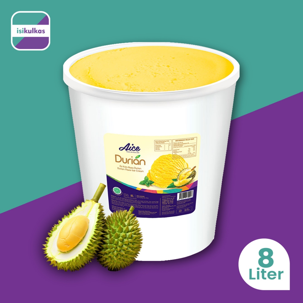 Jual Ice Cream AICE 8 Liter Rasa Durian / Es Krim Ember 8 Liter | Shopee Indonesia