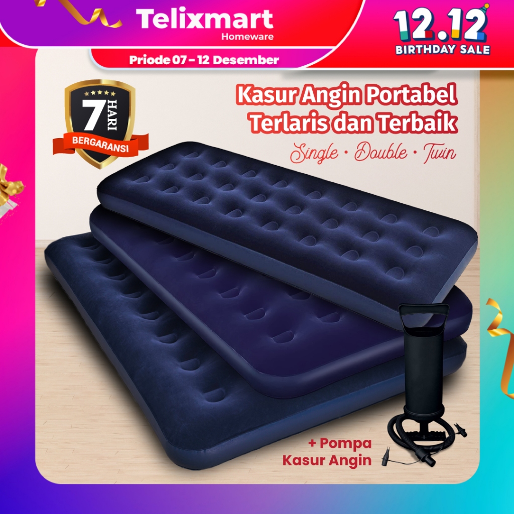 Jual Matras Tidur Kasur Angin Pompa Tiup Air Bed Single Twin Double ...