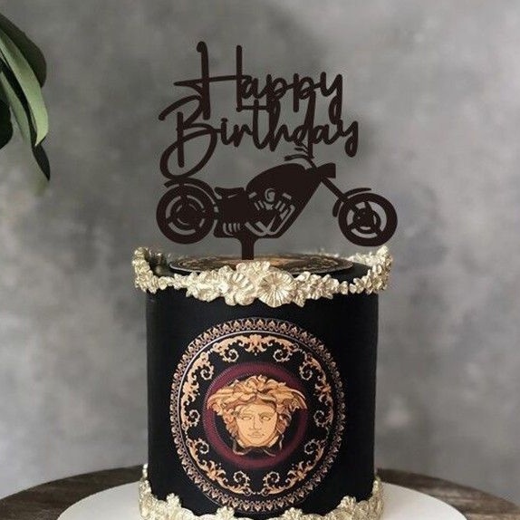 Jual CAKE TOPPER HAPPY BIRTHDAY TEMA MOTOR DAN MOBIL BALAP AKRILIK ...