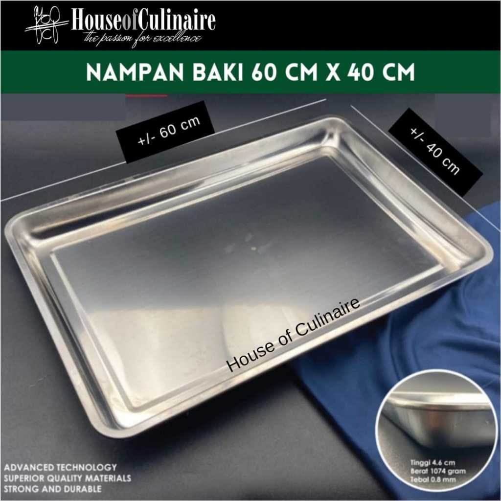 Jual Nampan Baki 60 x 40 cm Stainless Tebal Multifungsi Wadah Saji ...