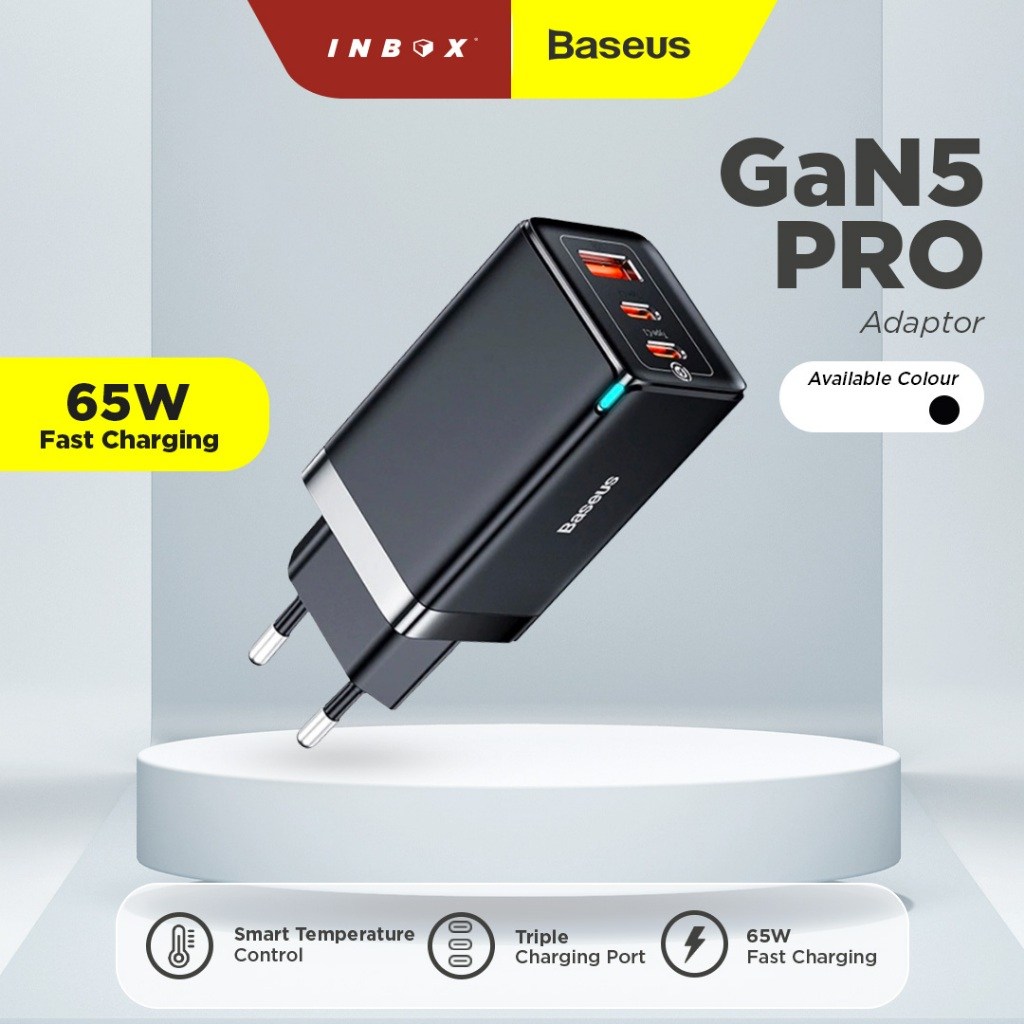 Jual Kepala Charger Baseus GaN5 Pro Fast Charger 2C+U 65W EU Black ... Jual Kepala Charger Baseus GaN5 Pro Fast Charger 2C+U 65W EU Black ...