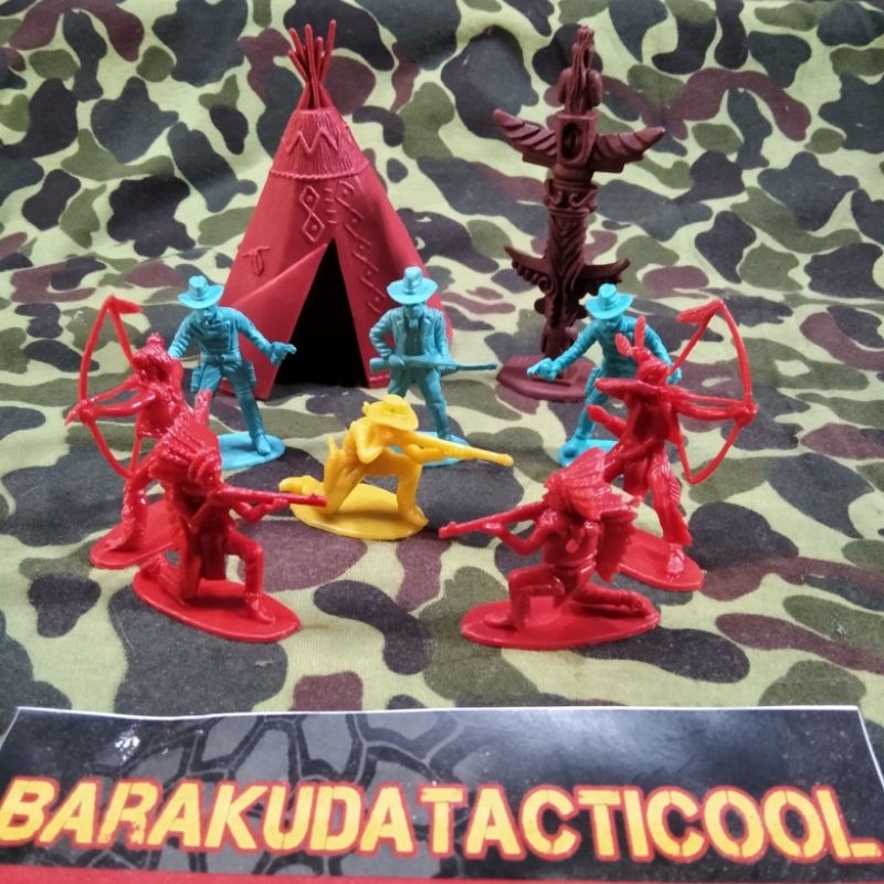 Jual Figure Jadul Indian Apache Cowboy Vintage Plastic Toys Mohawk ...