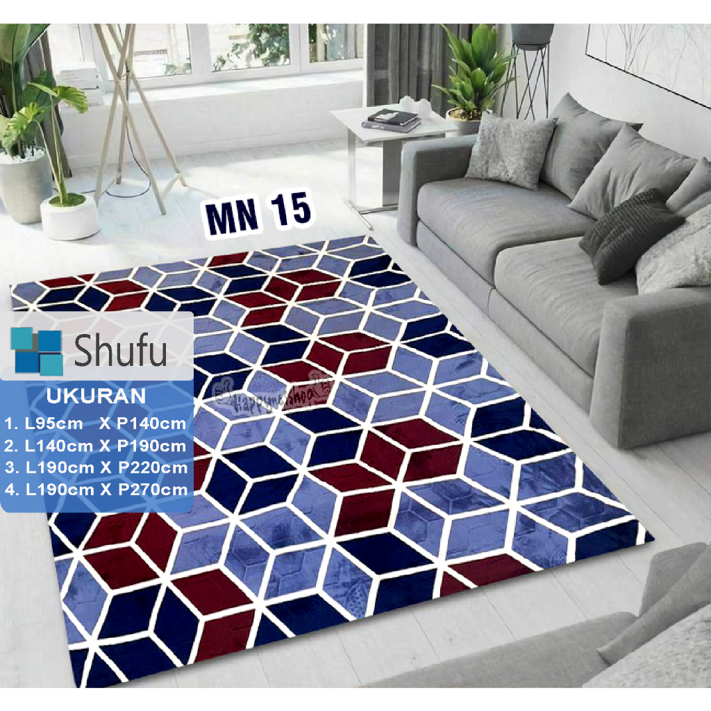 Jual Karpet Malaysia Shufu Ukuran 190 x 270 cm (XL) Motif Minimalis | Shopee Indonesia