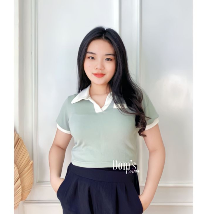 Jual Domscroner - Woonie blouse - collar blouse - Atasan kerah knit - baju rajut ala korea ...