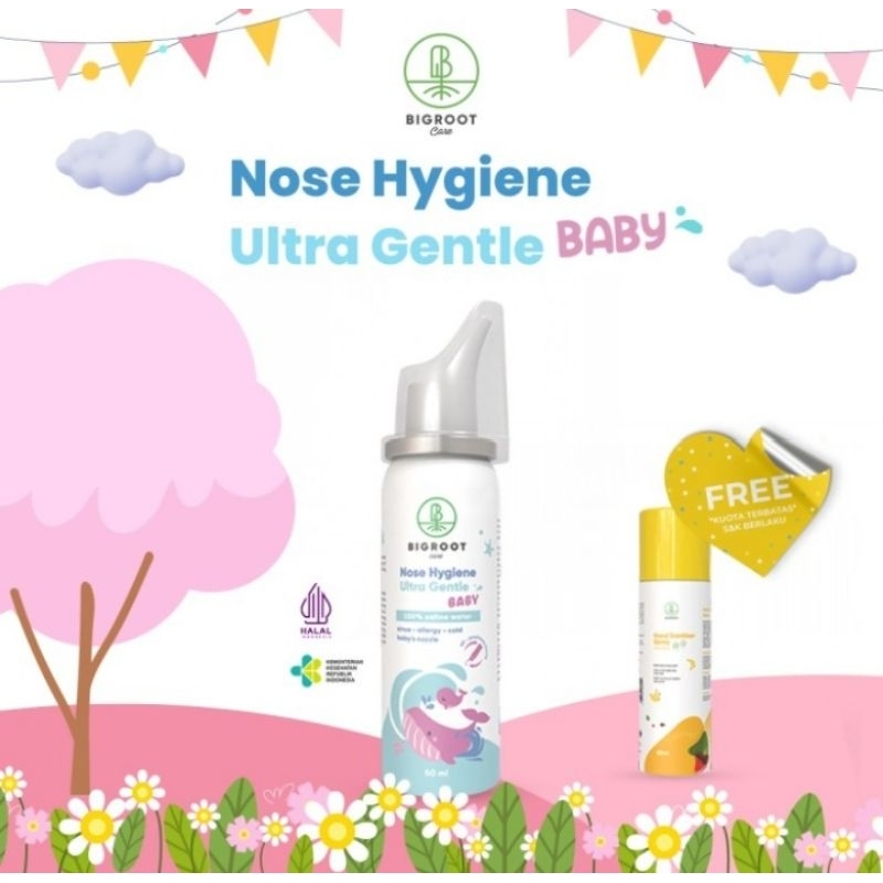 Jual Bigroot Nose Hygiene Ultra Gentle Baby 50ml + Hand Sanitizer 50mL ...