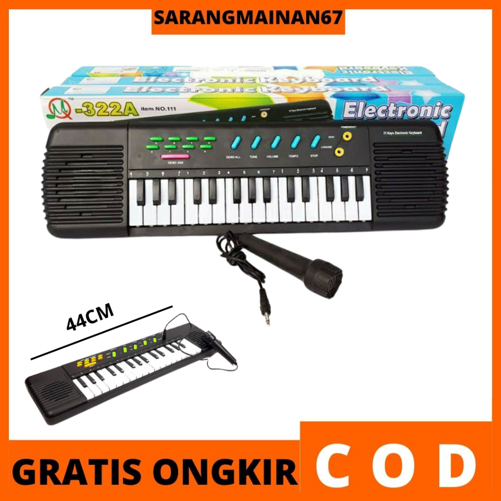 Jual M-322A(PROMO)CODM332A Keyboard Electric Piano Mainan Piano Anak + Mic Karaoke TERBARU ...
