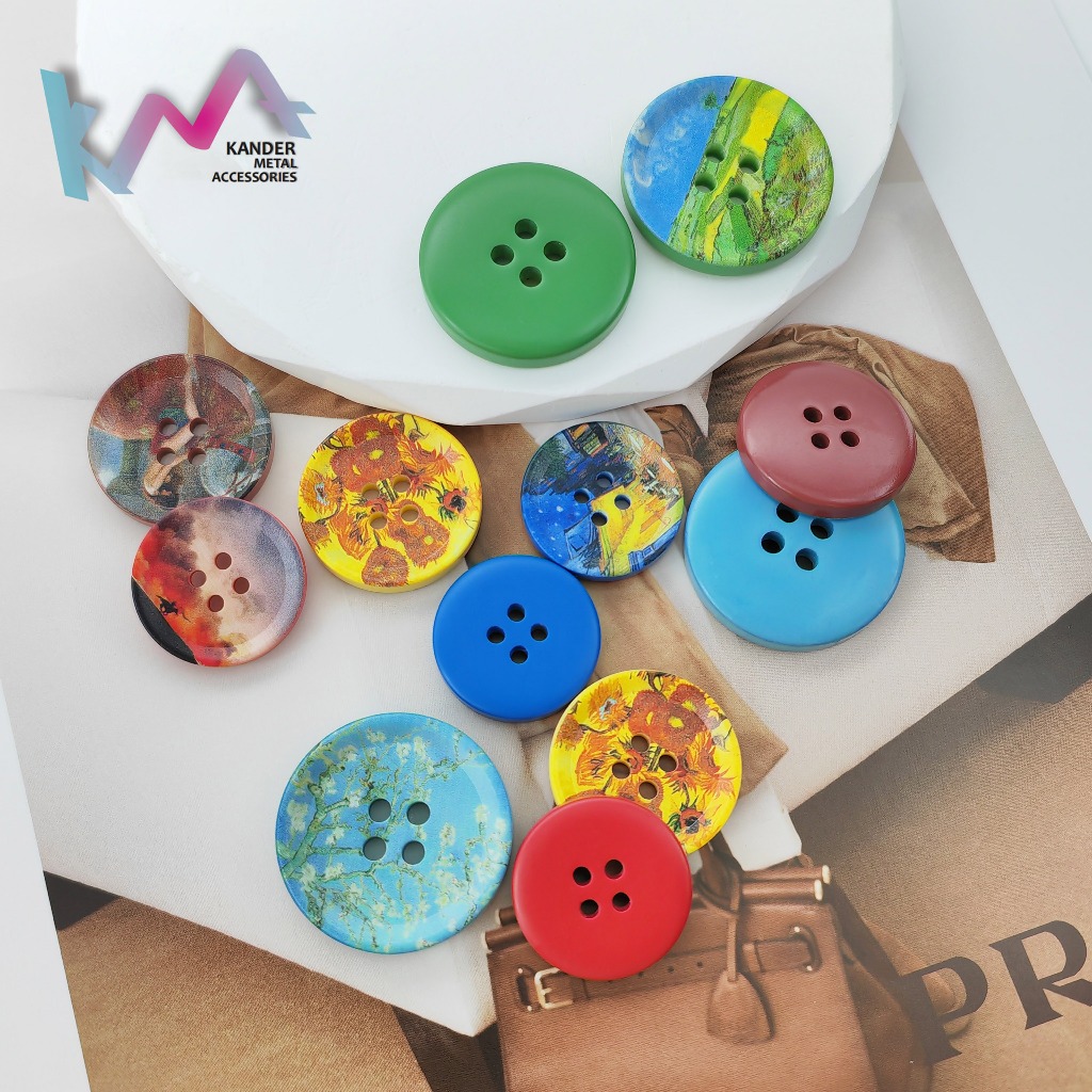 Jual KANDER Resin Button Kancing Hias Lukisan Z524 | Shopee Indonesia