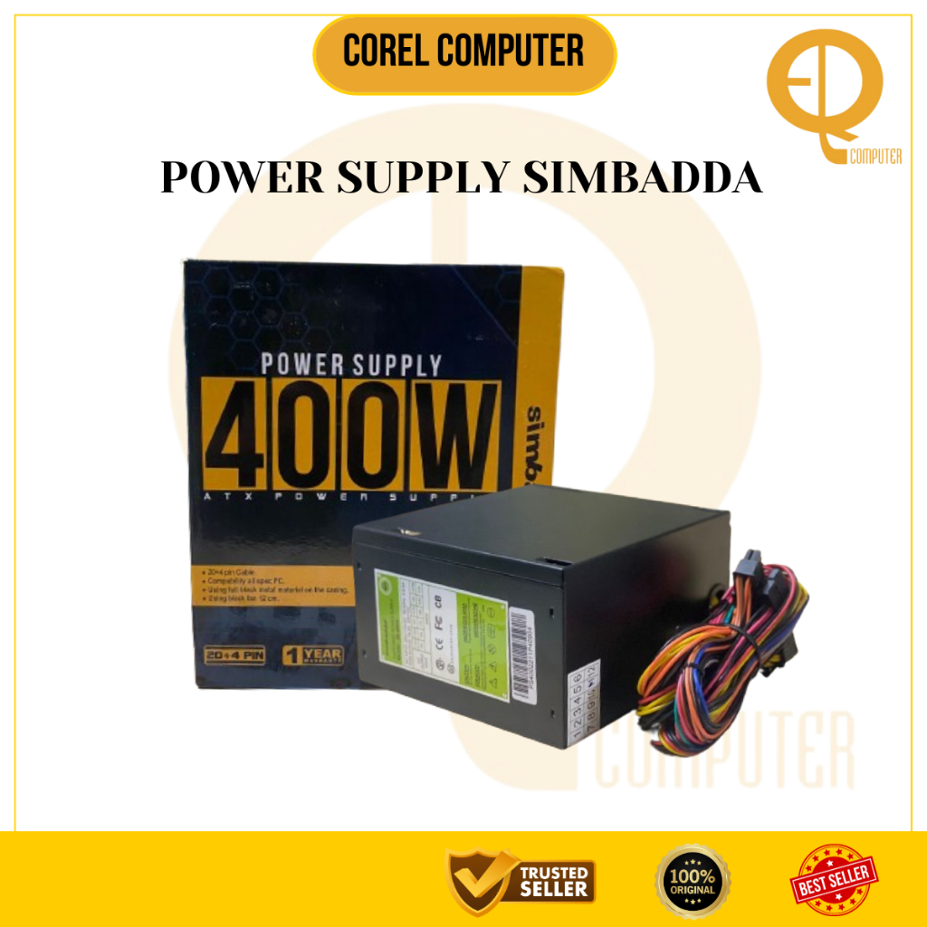 Jual POWER SUPPLY SIMBADDA 400W 20+4 PIN CABLE | Shopee Indonesia