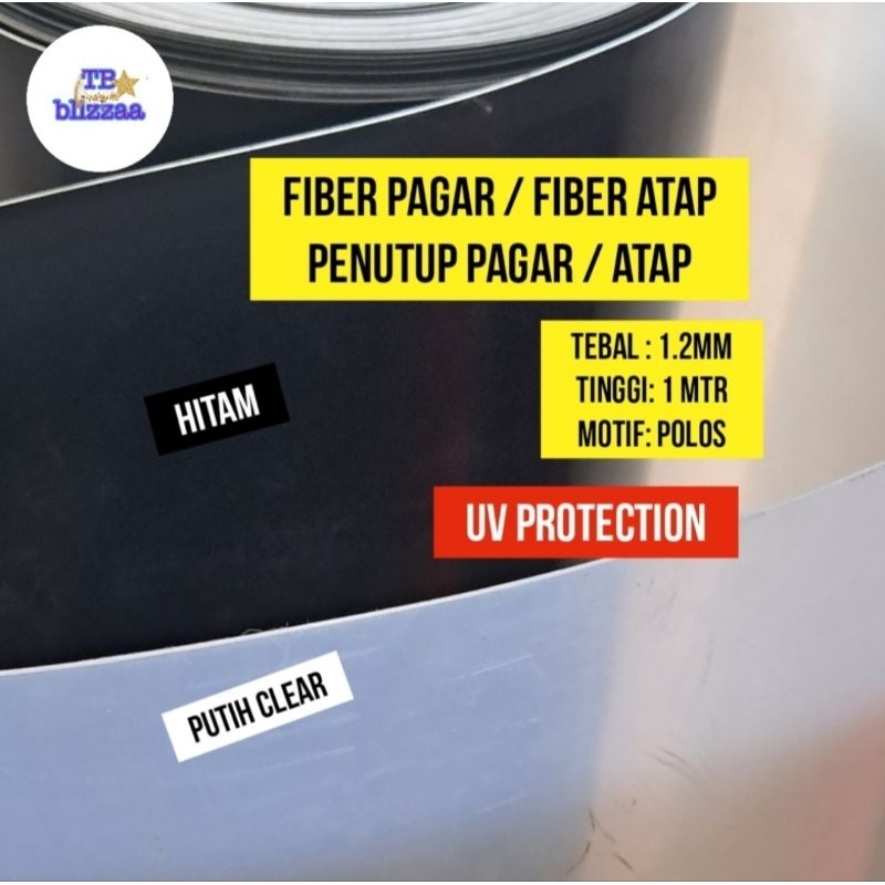 Jual Fiber Pagar 1.2mm Fiber Atap Polos 1M Anti UV [MHN BACA DESKRIPSI ...