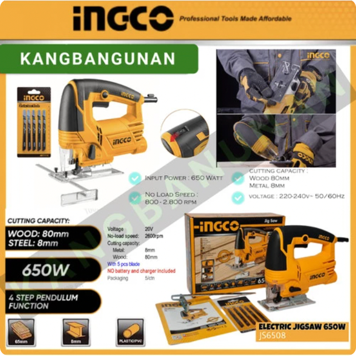 Jual MESIN JIGSAW TRIPLEK GERGAJI TANGAN INGCO KUNING 650 WATT INGCO ...